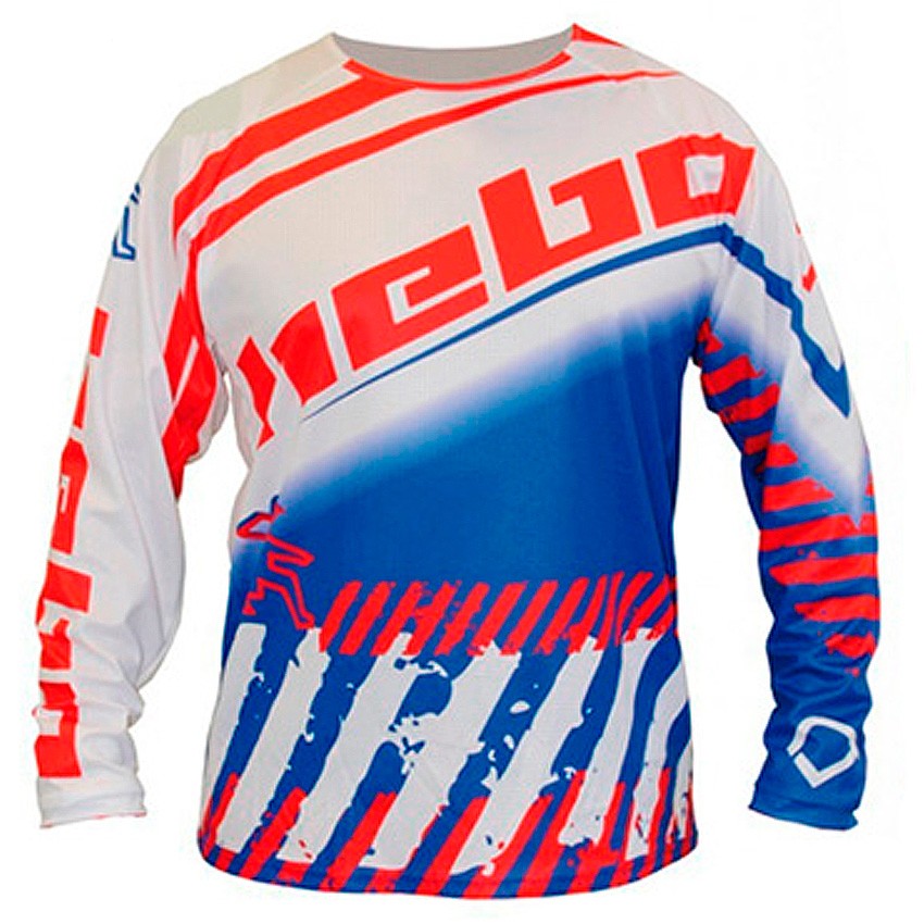 CAMISETA HEBO STRATOS 20 BRANCO / AZUL / VERMELHO - Oferta