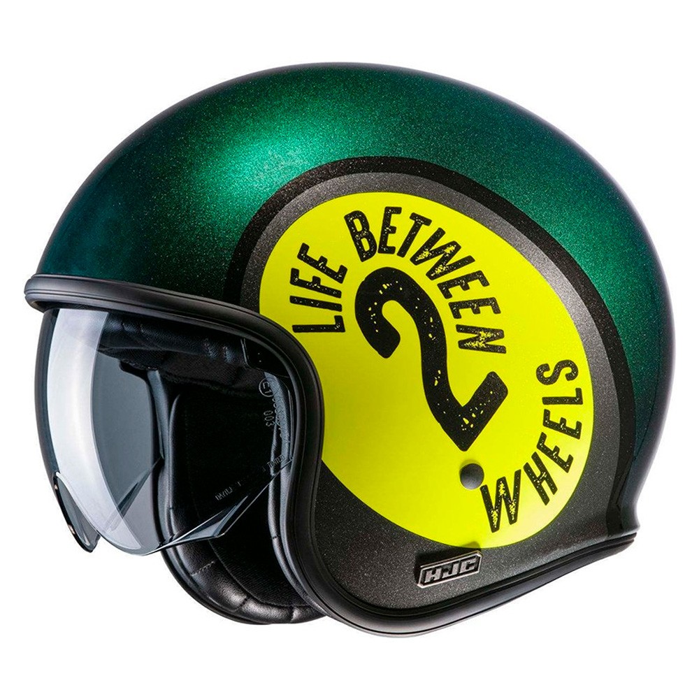 JET HJC V30 HARVEY HELMET GREEN / YELLOW - Offer