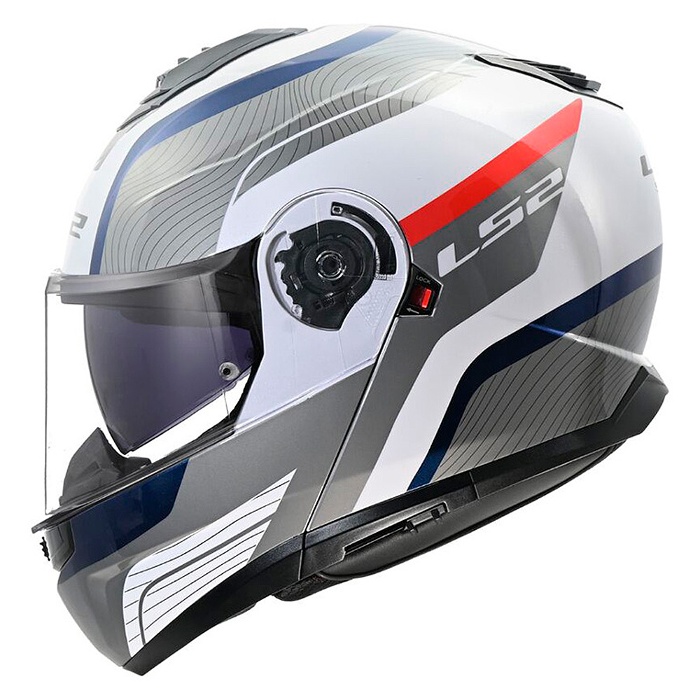 LS2 FF908 STROBE II MONZA MODULAR HELMET - WHITE / BLUE / RED - Offer