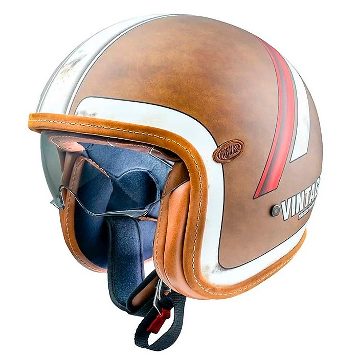 PREMIER VINTAGE PLATINUM ED. BOS EX BM JET HELMET BROWN - Offer