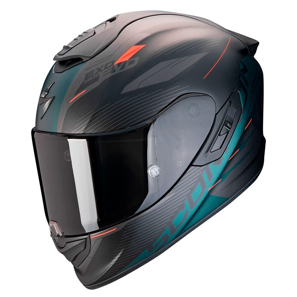 SCORPION EXO EVO II 1400 EVO LUMA HELMET BLACK MATT / GREEN - Offer