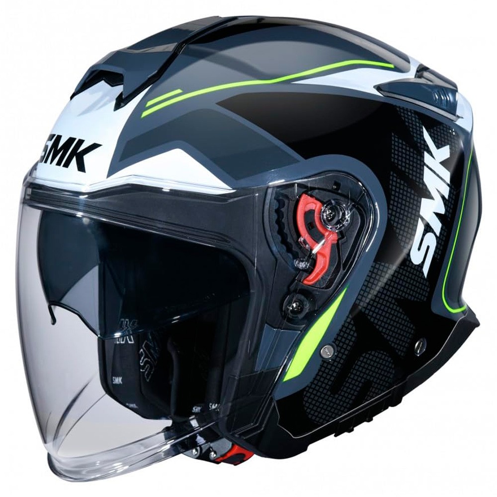 CASQUE JET SMK GTJ TOURER NOIR / BLANC / JAUNE - Offre
