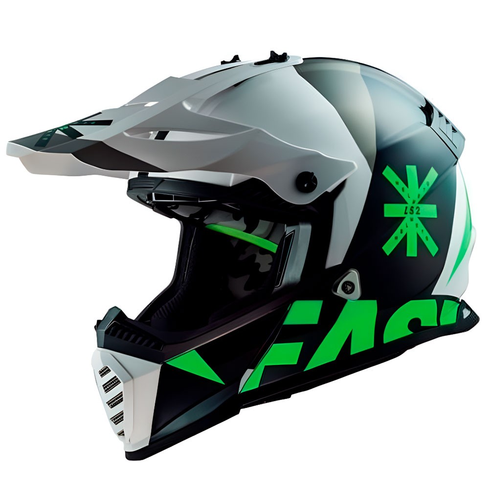 CASCO CROSS LS2 MX437 FAST EVO HEAVY - NEGRO / BLANCO - Oferta