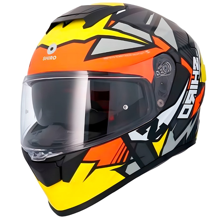 SHIRO RAPTOR CHASE HELMET - YELLOW / RED - Offer